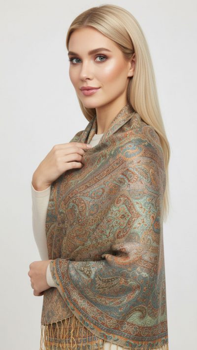 The Golden Hour Stole: Handwoven Himalayan artistry in silk-wool ...